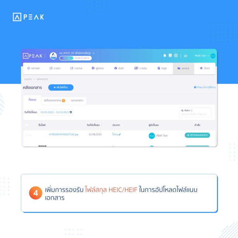 อัปเดตฟังก์ชั่น PEAK 04/10/2023 - PEAK